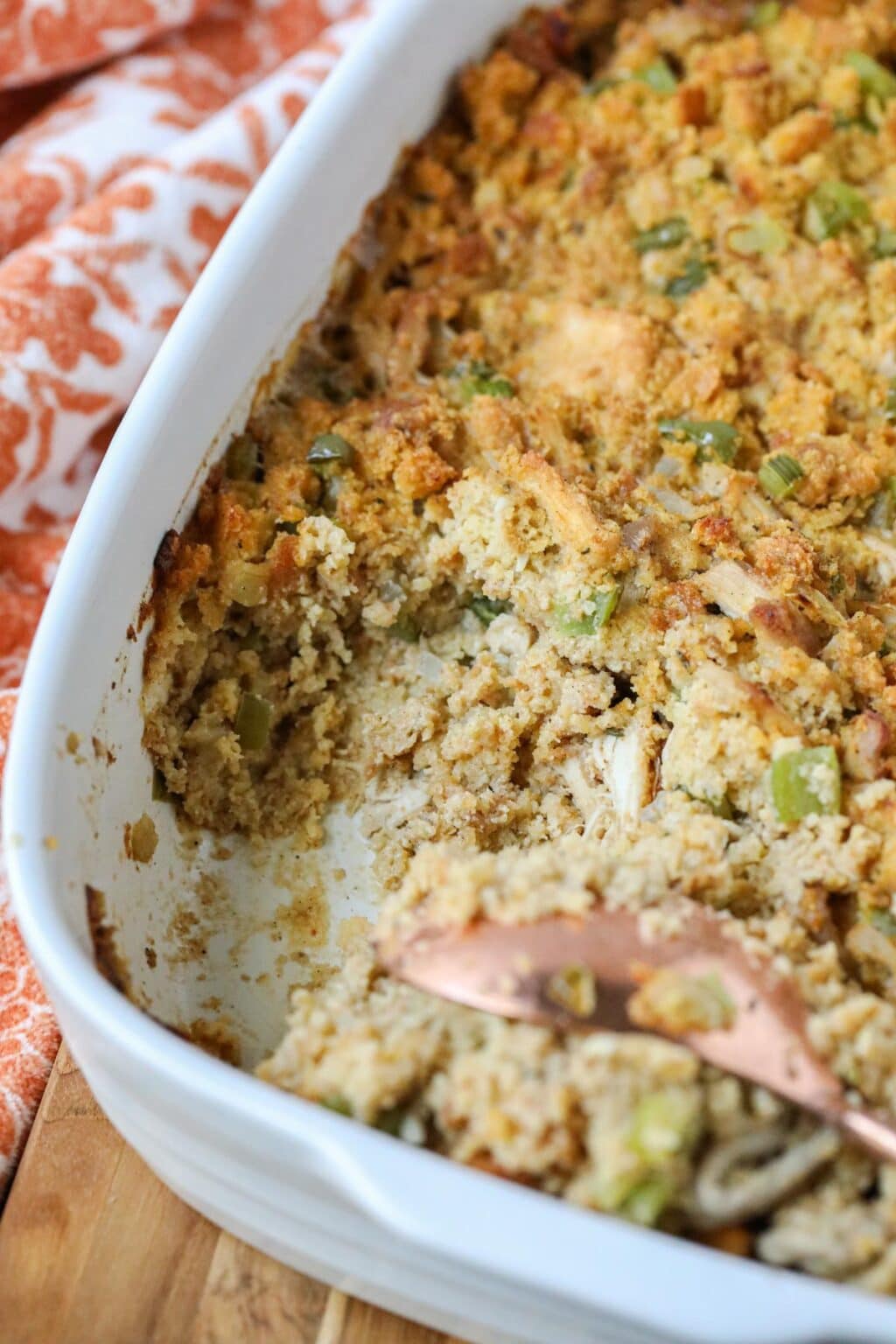 Old Fashioned Southern Cornbread Dressing - Pink Owl Kitchen