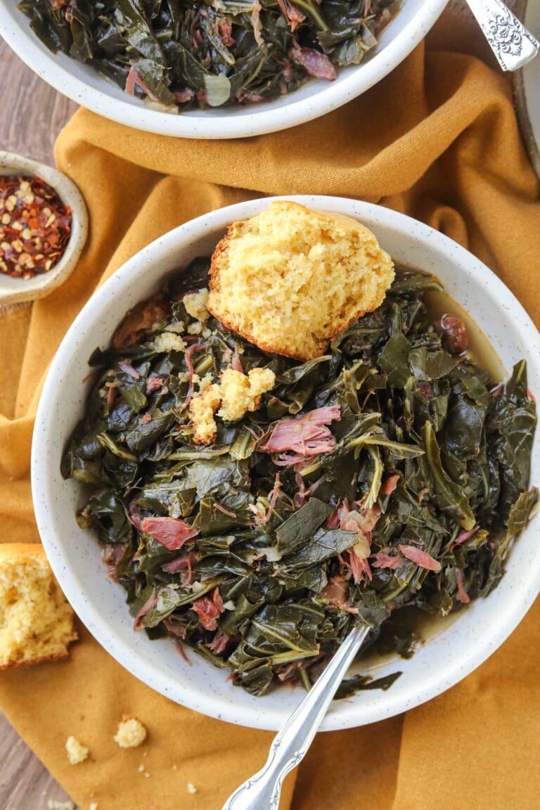 Southern Collard Greens (Soul Food Recipe) - Pink Owl Kitchen