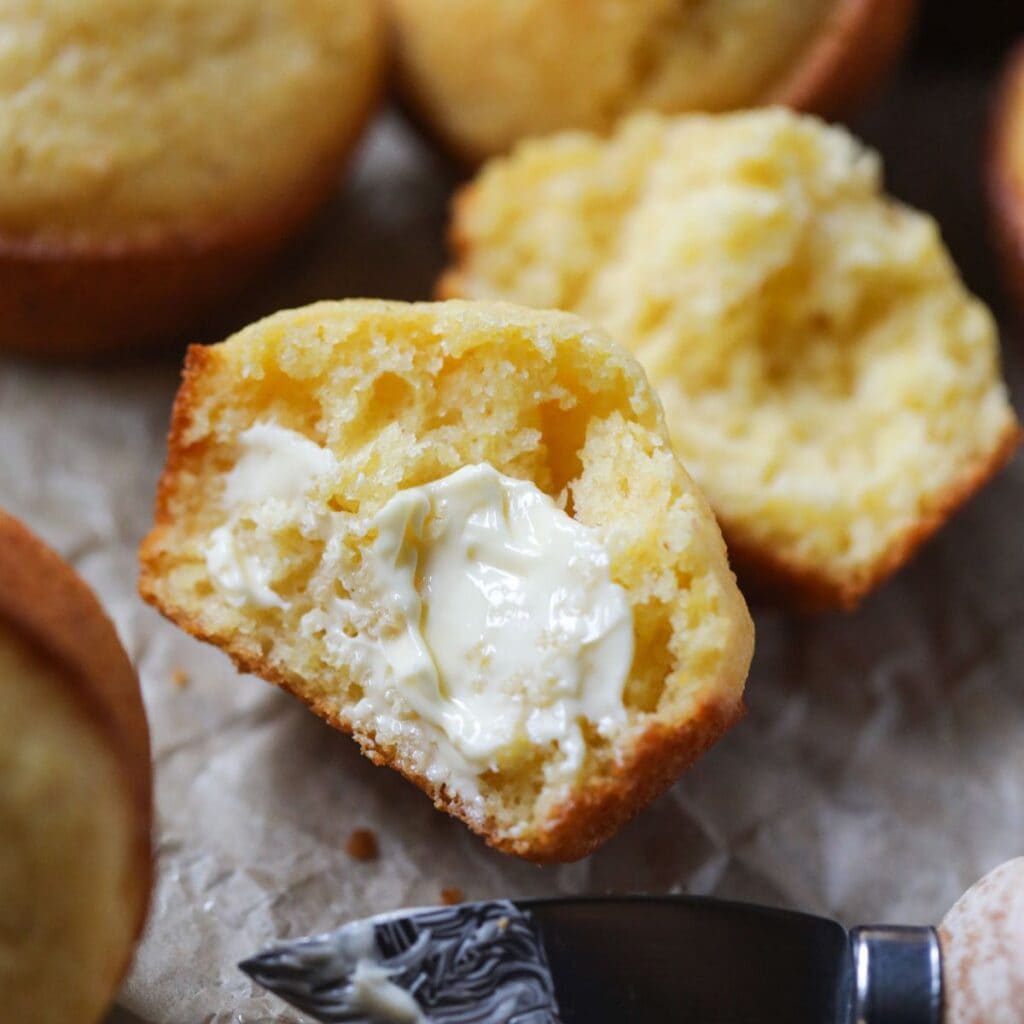 Fluffy Sweet Cornbread Muffins - Pink Owl Kitchen