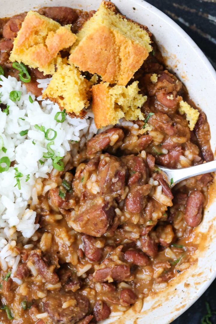 Louisiana Red Beans and Rice - Pink Owl Kitchen