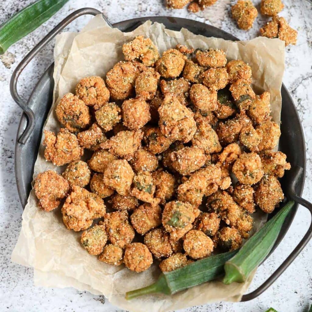 Southern Fried Okra - Pink Owl Kitchen