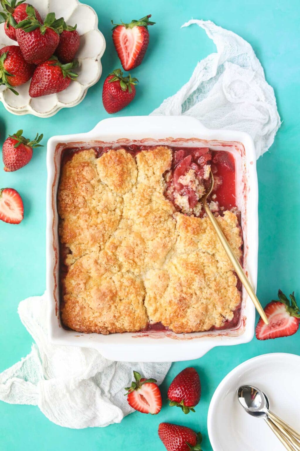 Fresh Strawberry Cobbler - Pink Owl Kitchen