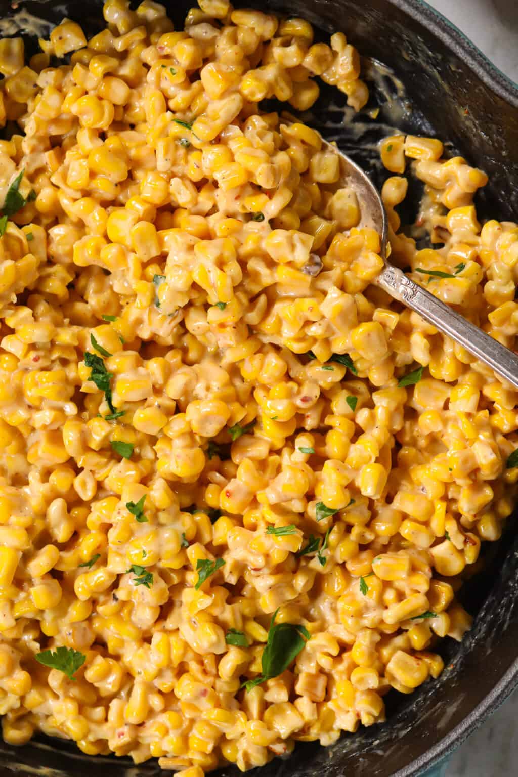 Hot Honey Butter Skillet Corn - Pink Owl Kitchen