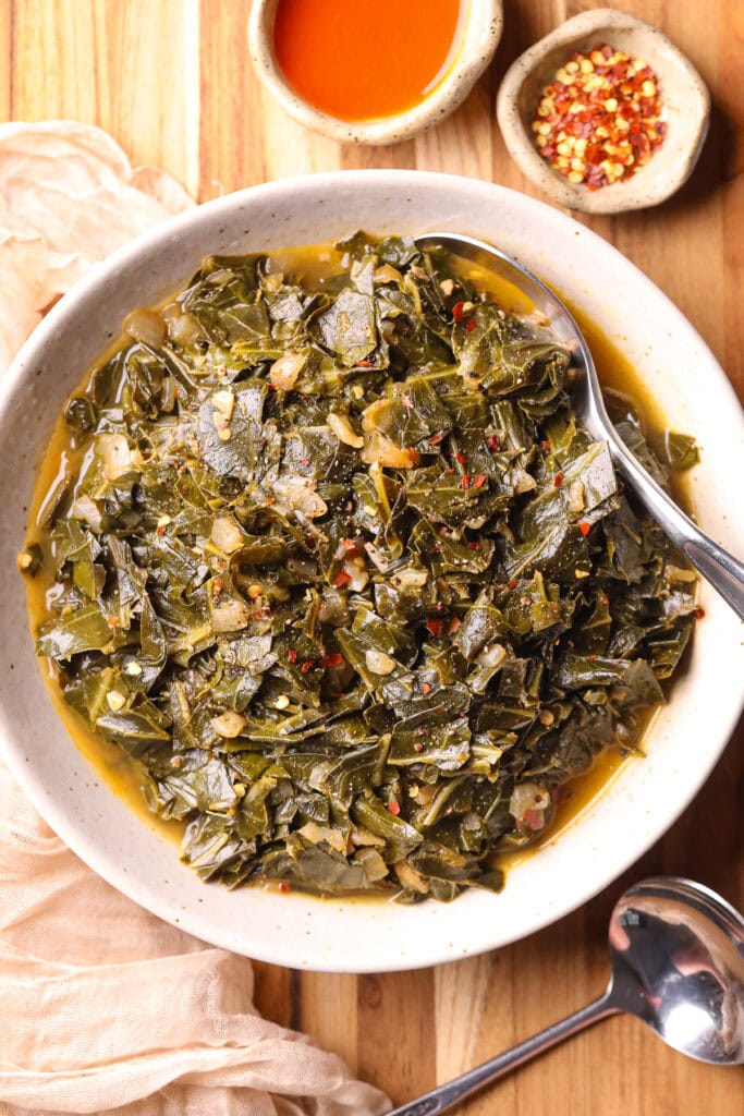 Vegan Southern Collard Greens - Pink Owl Kitchen